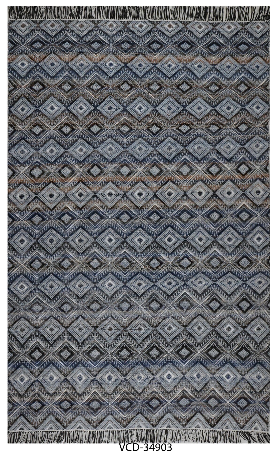 Vivid Rhombus Multi-Color Hand Woven Polyester Rugs - Artline Creation